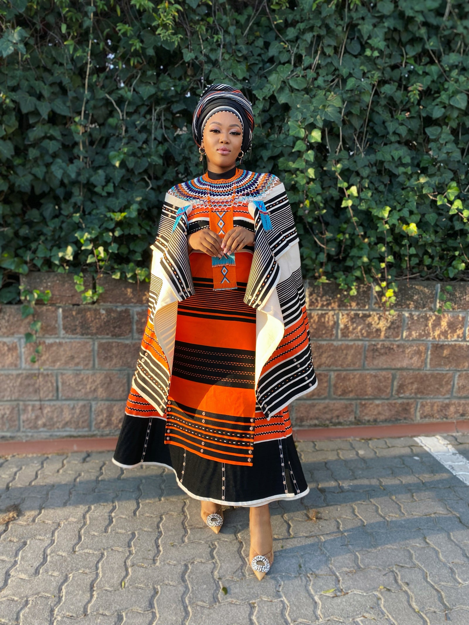 Cream and Orange 5 piece set