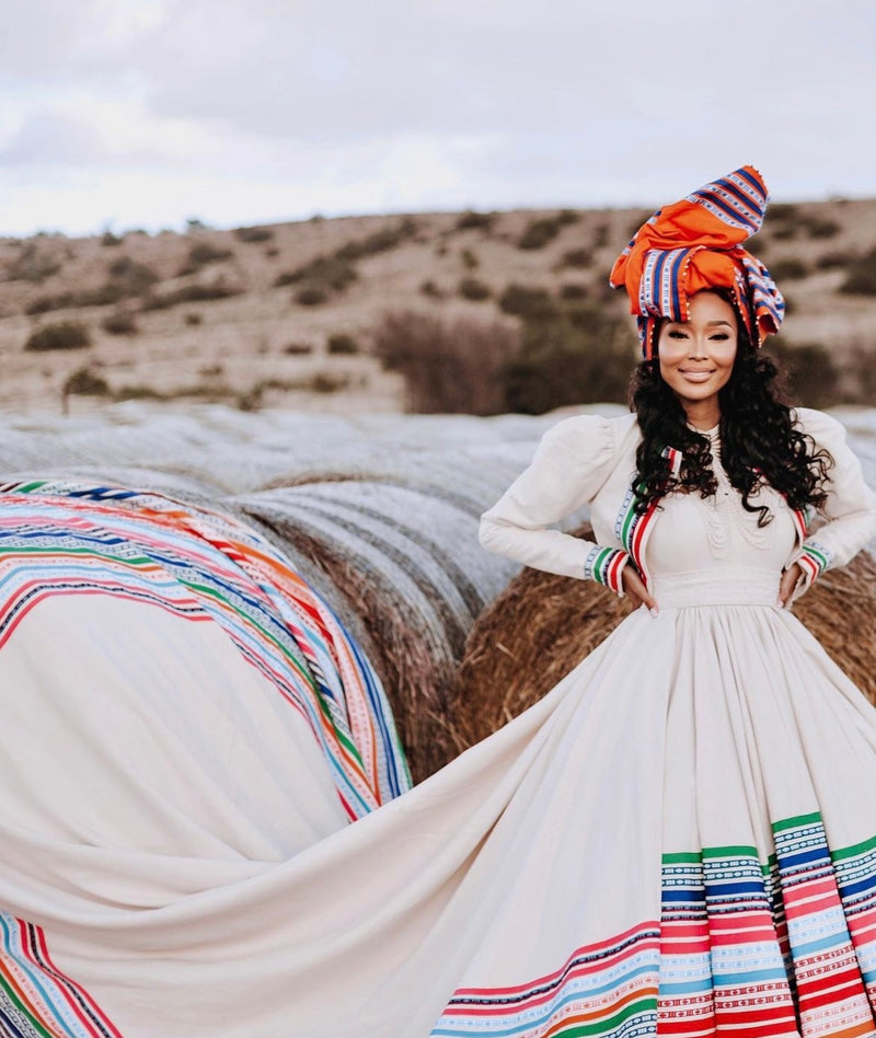 Modern IsiMpondo inspired wedding ensemble
